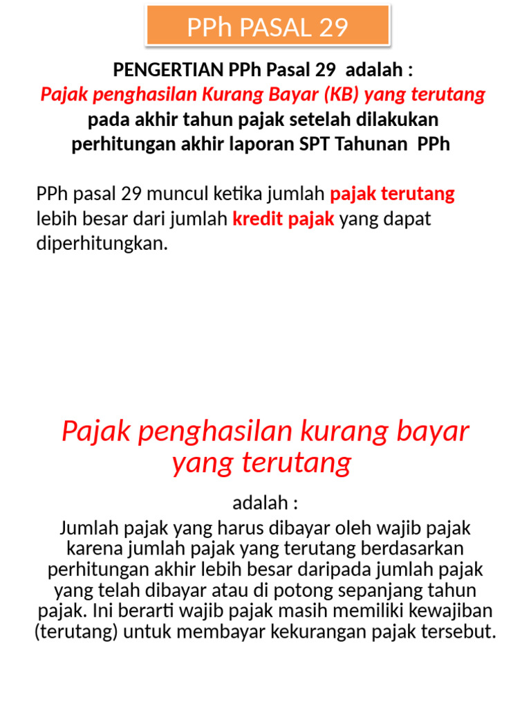 10. PPh Pasal 29 | PDF