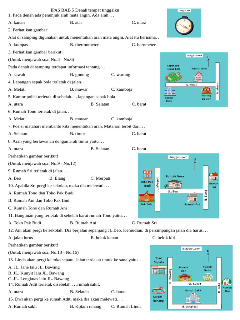 Denah Tempat Tinggalku dan Kenampakan | PDF
