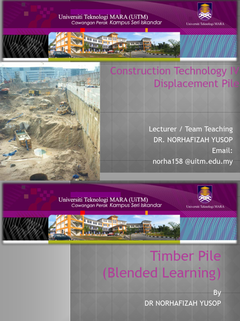 w10. Bl Displacement Timber Pile | PDF | Deep Foundation | Lumber