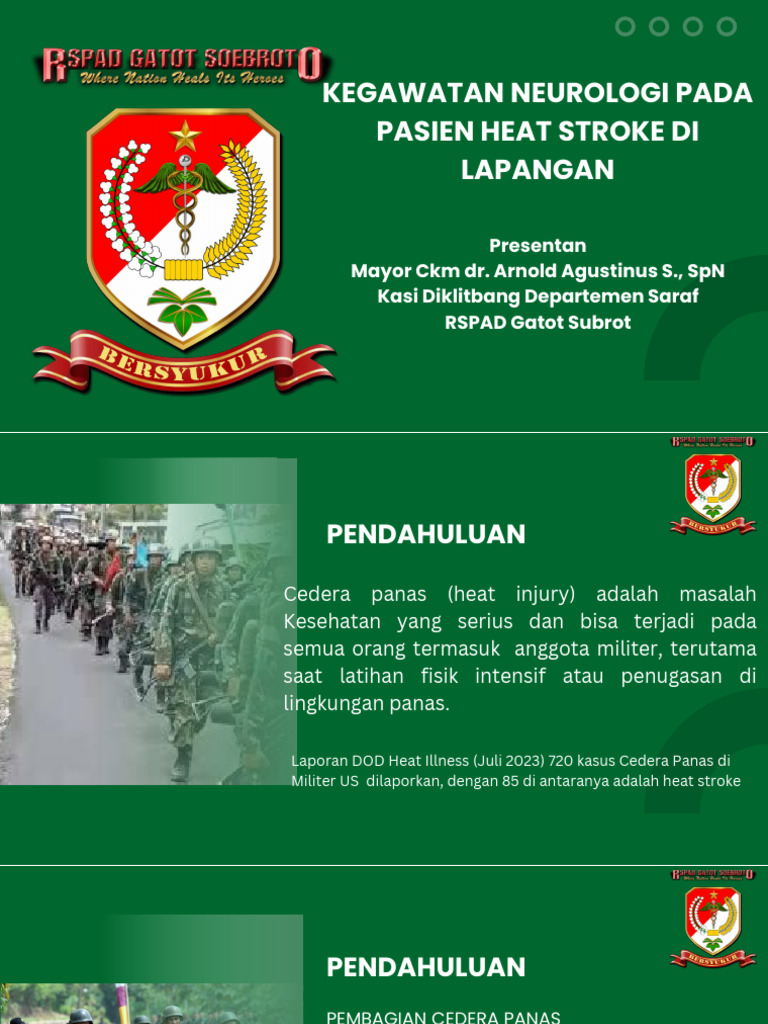 Kegawatan Neurologi Pada Pasien Heat Stroke Di Lapangan | PDF