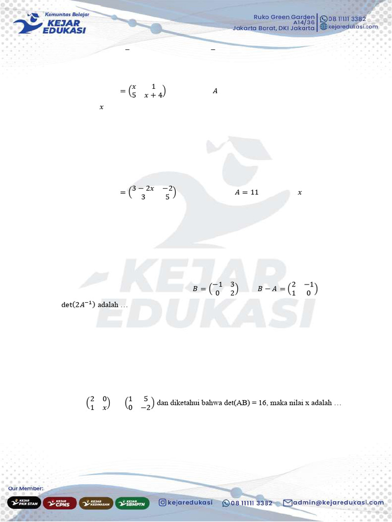 Latihan Matriks Kuantitatif | PDF