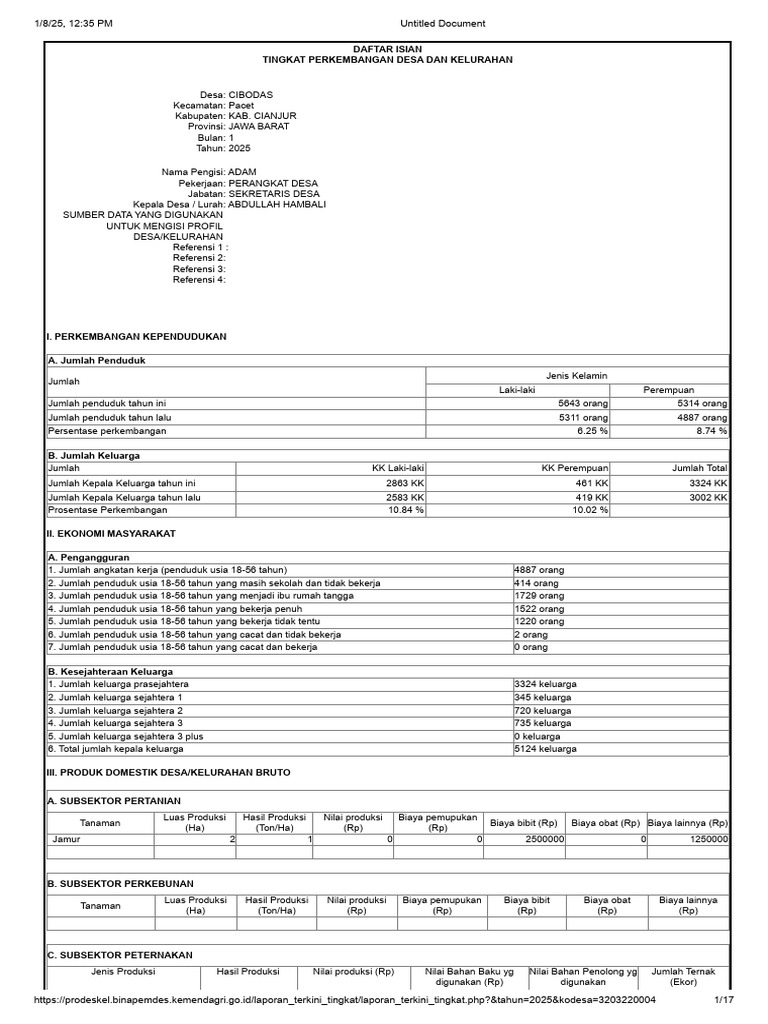 PRODESKEL TAHUN 2025 | PDF