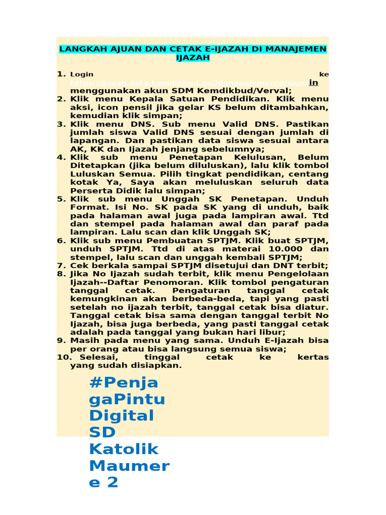 Langkah Ajuan Dan Cetak e | PDF