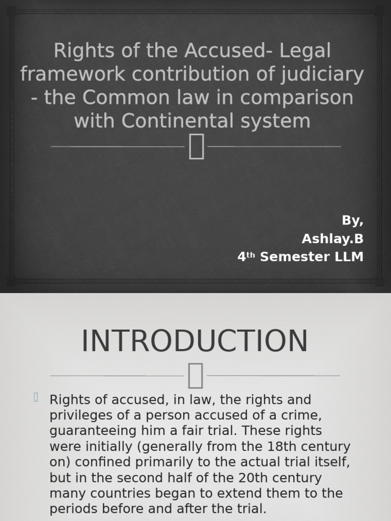 Rights of The Accused - Legal Framework Contribution of | PDF | Common ...
