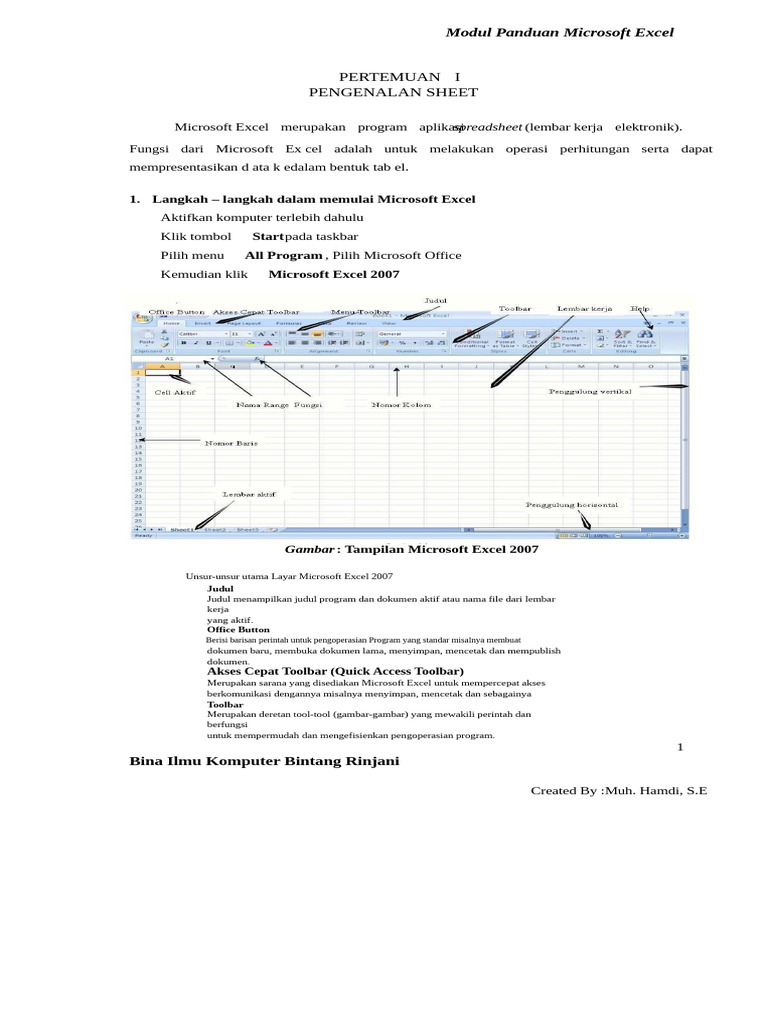Panduan Dasar Microsoft Excel | PDF