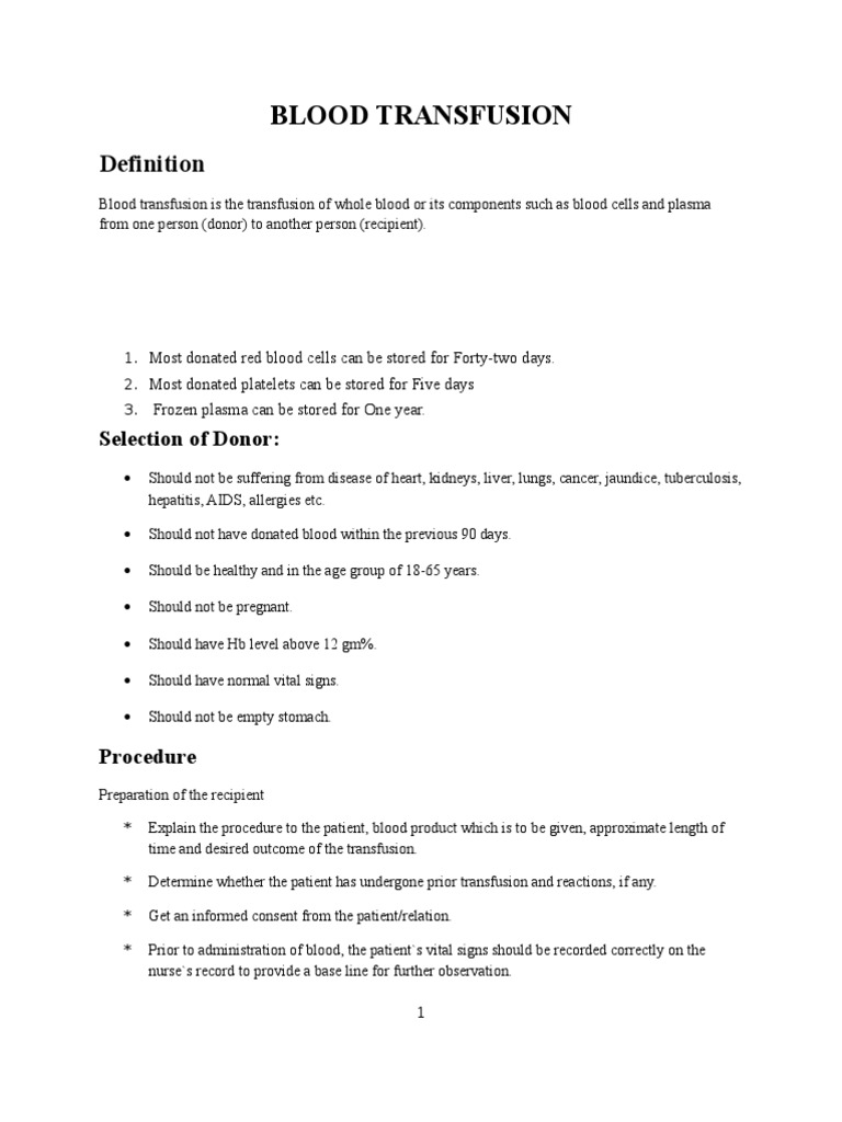 Blood Transfusion | PDF | Blood Transfusion | Intravenous Therapy