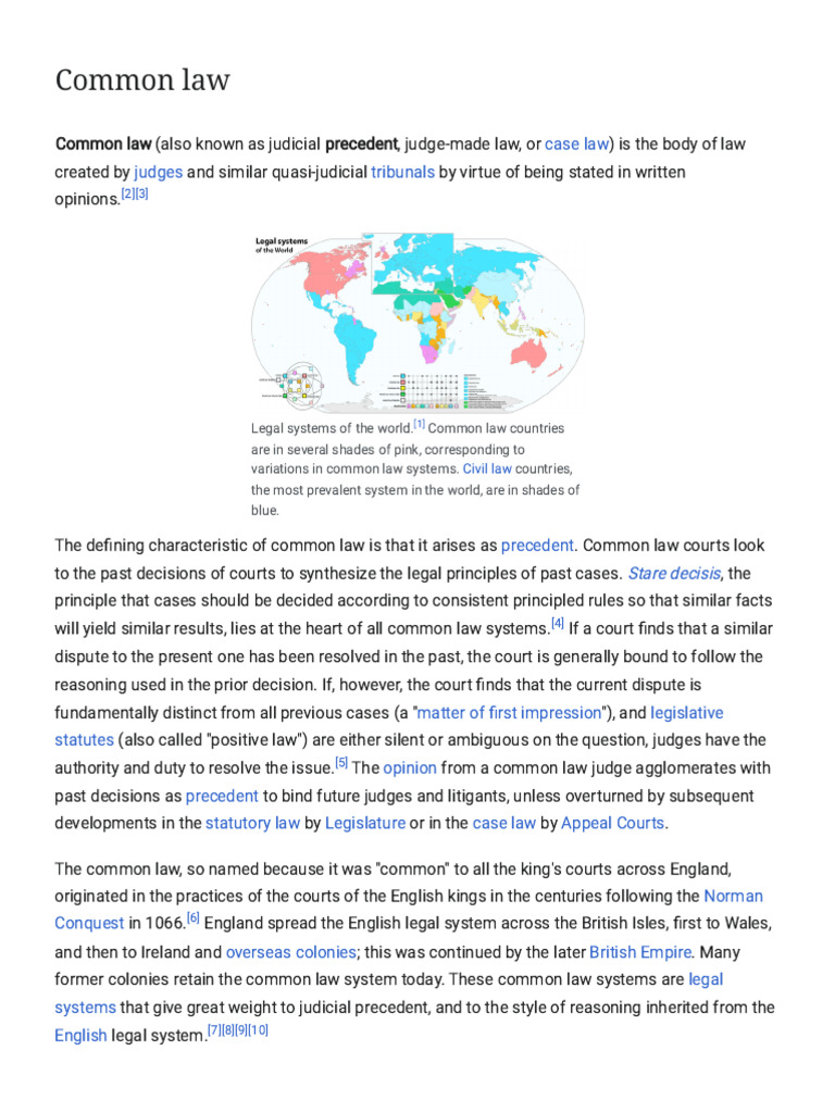 Overview of Common Law Systems | PDF | Common Law | Precedent