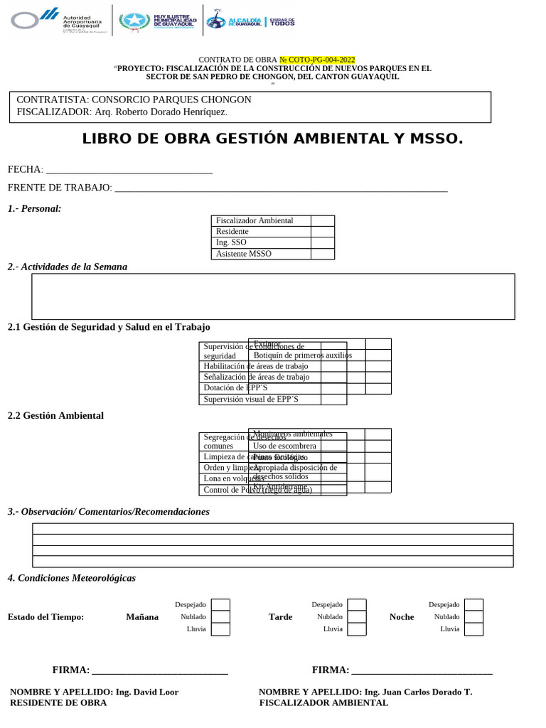 LIBRO DE OBRA Vs 01 MSSO | PDF