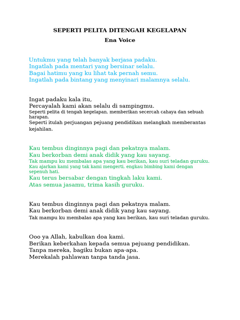 Seperti Pelita Ditengah Kegelapan | PDF