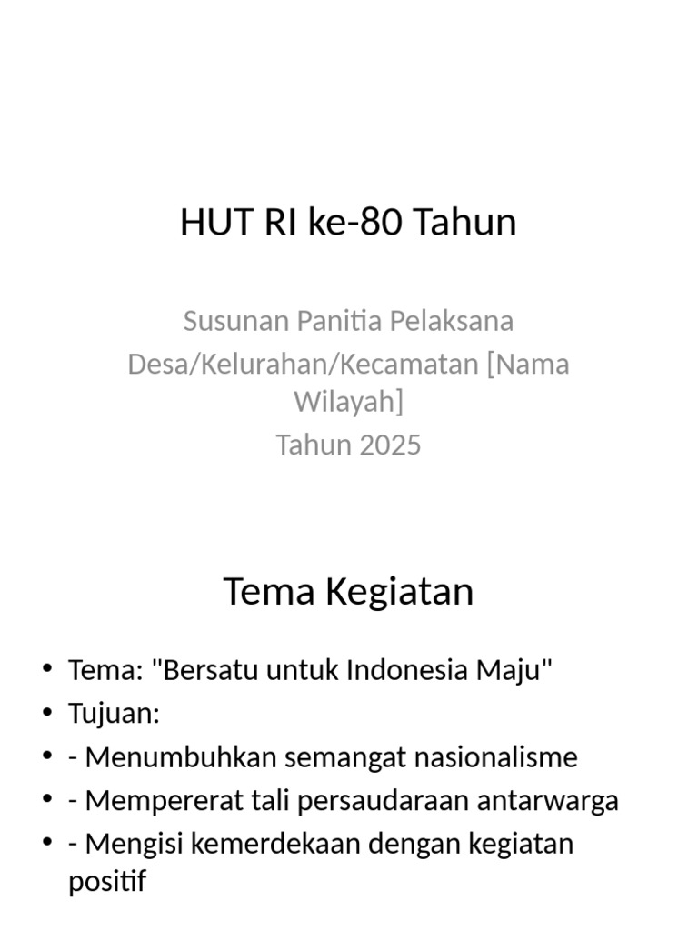 Template Susunan Panitia HUT RI 80 | PDF
