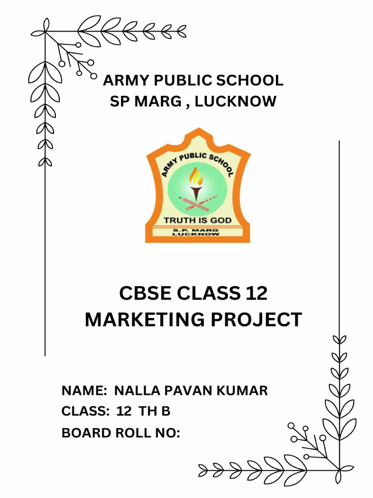 Cbse Class 12 Marketing Project - 20250515 - 212756 - 0000 | PDF