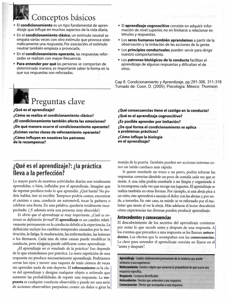 Cap 6 - Condicionamiento y Aprendizaje | PDF