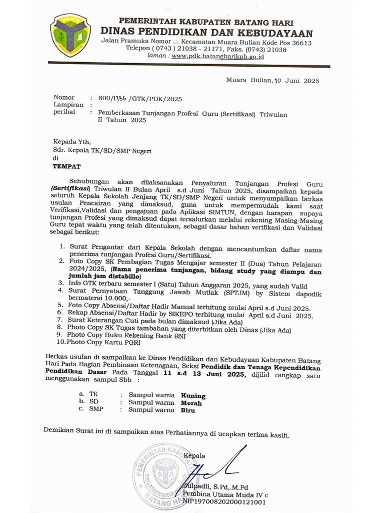 Edaran Sertifikasi TW 2 2025 | PDF