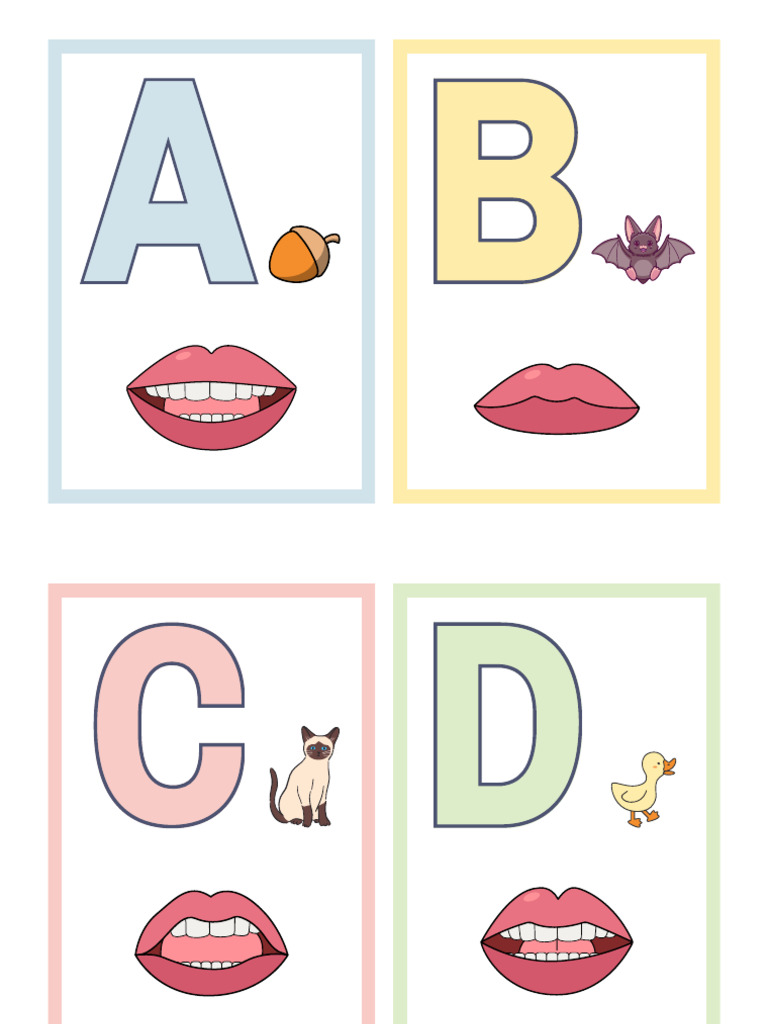 Alphabet Flashcards For Speech Therapy in A Colorful Photographic Style ...