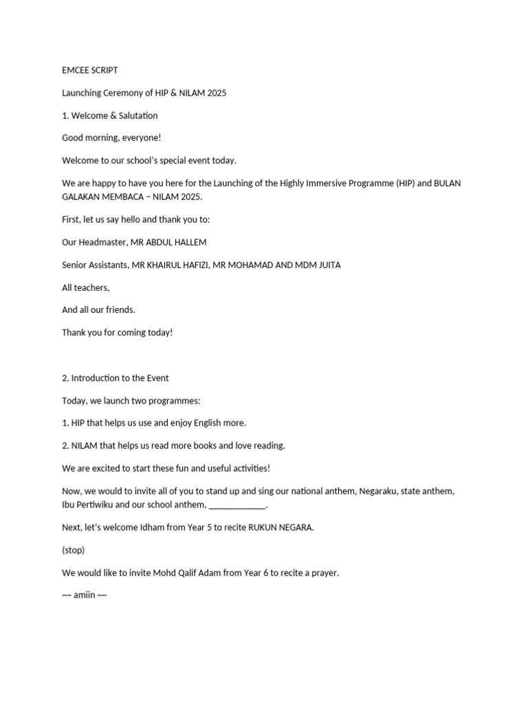 Emcee Script (A-Wps Office | PDF