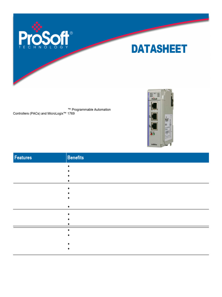 PROSOFT Modbus Master/Slave Network Interface Module MVI69-MCM ...