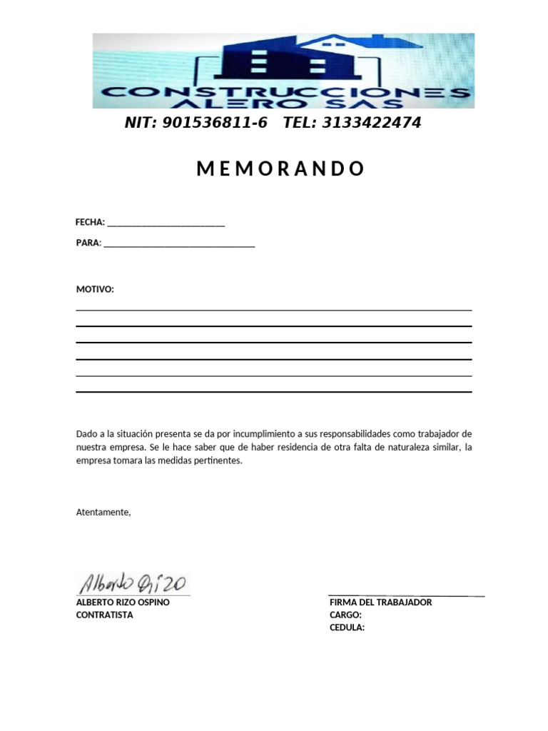 Formato de Memorando | PDF