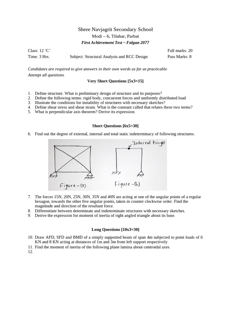 RCC First Terminal Exam 2077 | PDF