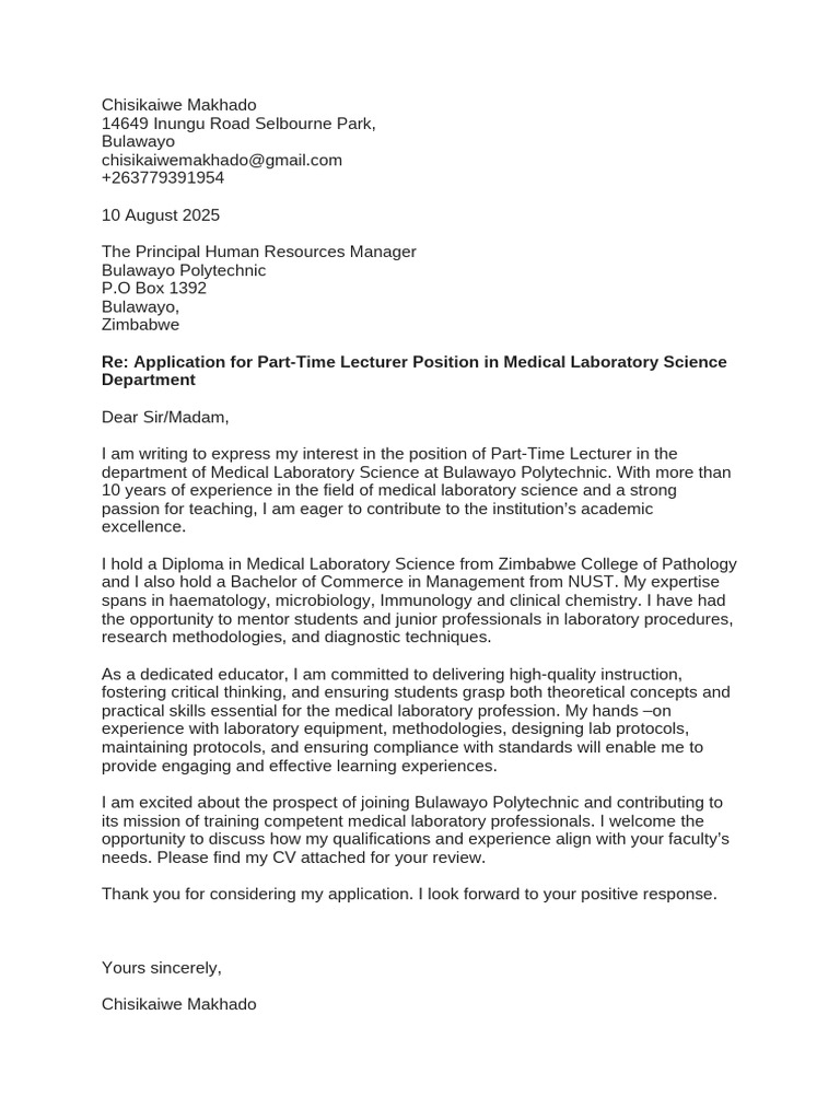 Application Letter 2 | PDF