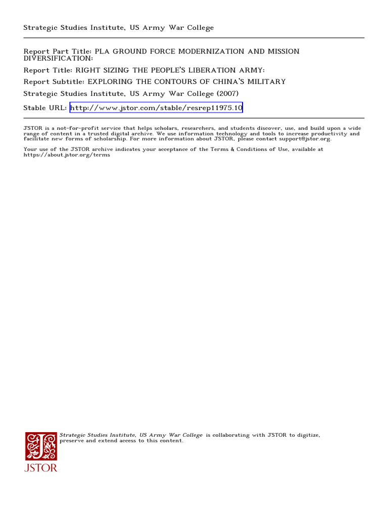 PLA Ground Force Modernization Insights | PDF | Division (Military ...