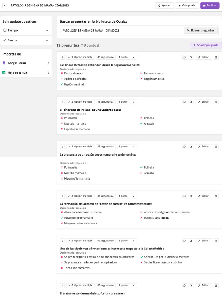 15 Patología Benigna de Mama - Ceam2023 - Assessment - Quizizz | PDF ...