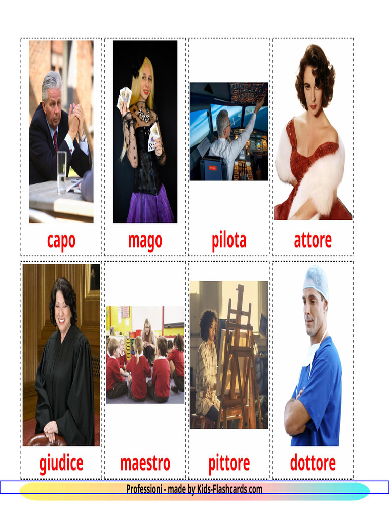 Free Italian Professions Flashcards | PDF