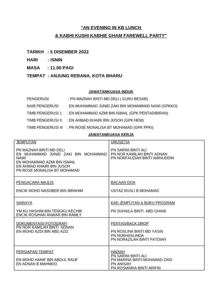 Ajk Majlis Raya 2025 | PDF