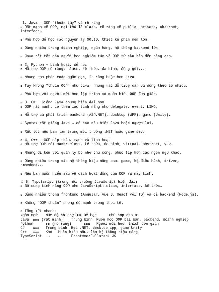 Programing For Oop | PDF