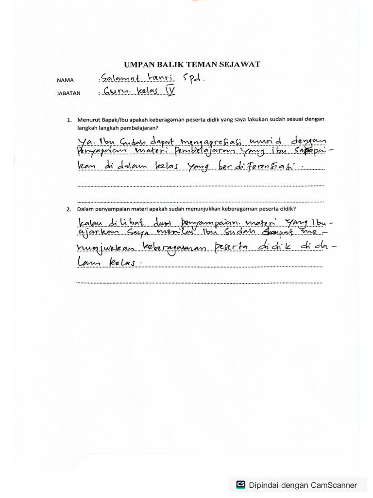 Umpan Balik Desy Damayanty | PDF