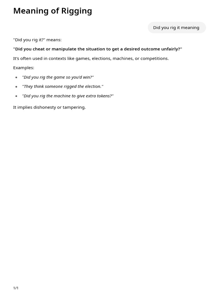 Meaning of Rigging | PDF