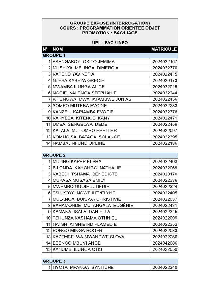 Groupe Expose Bac1 Iage Poo | PDF