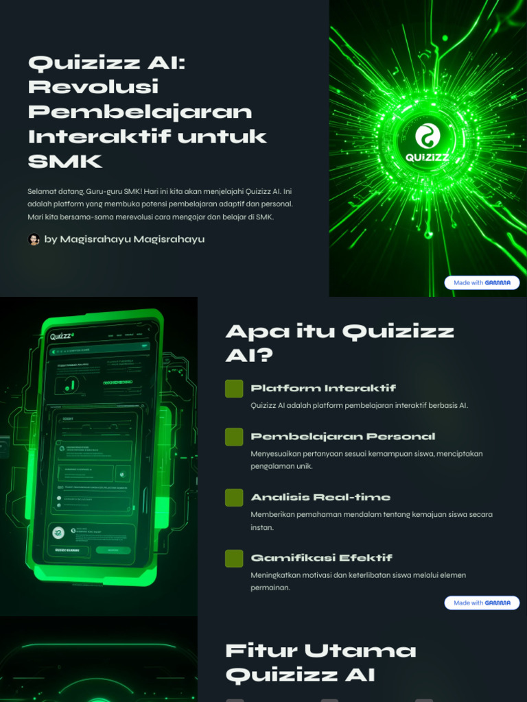 Quizizz AI Revolusi Pembelajaran Interaktif Untuk SMK | PDF