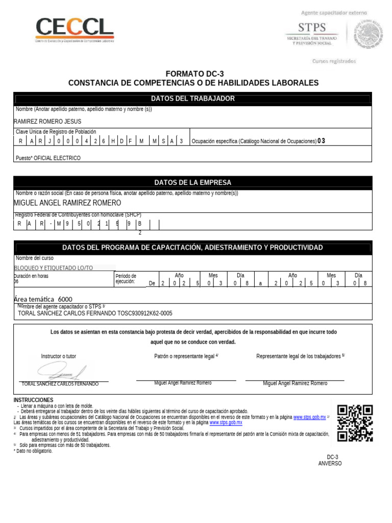 dc3 RAMIREZ ROMERO JESUS BLOQUEO 2 | PDF