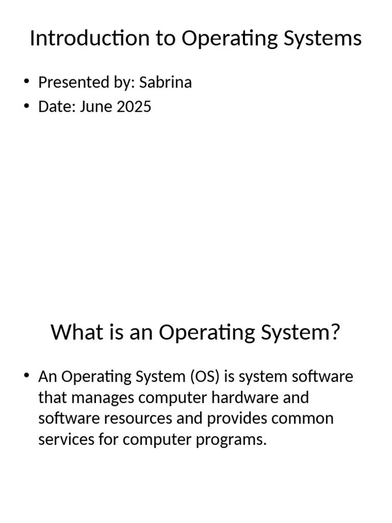 Operating System Presentation Sabrina | PDF