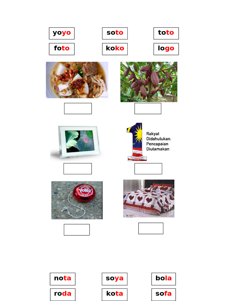 Latihan KVKV Vokal O - Ada Pilihan Jawapan | PDF
