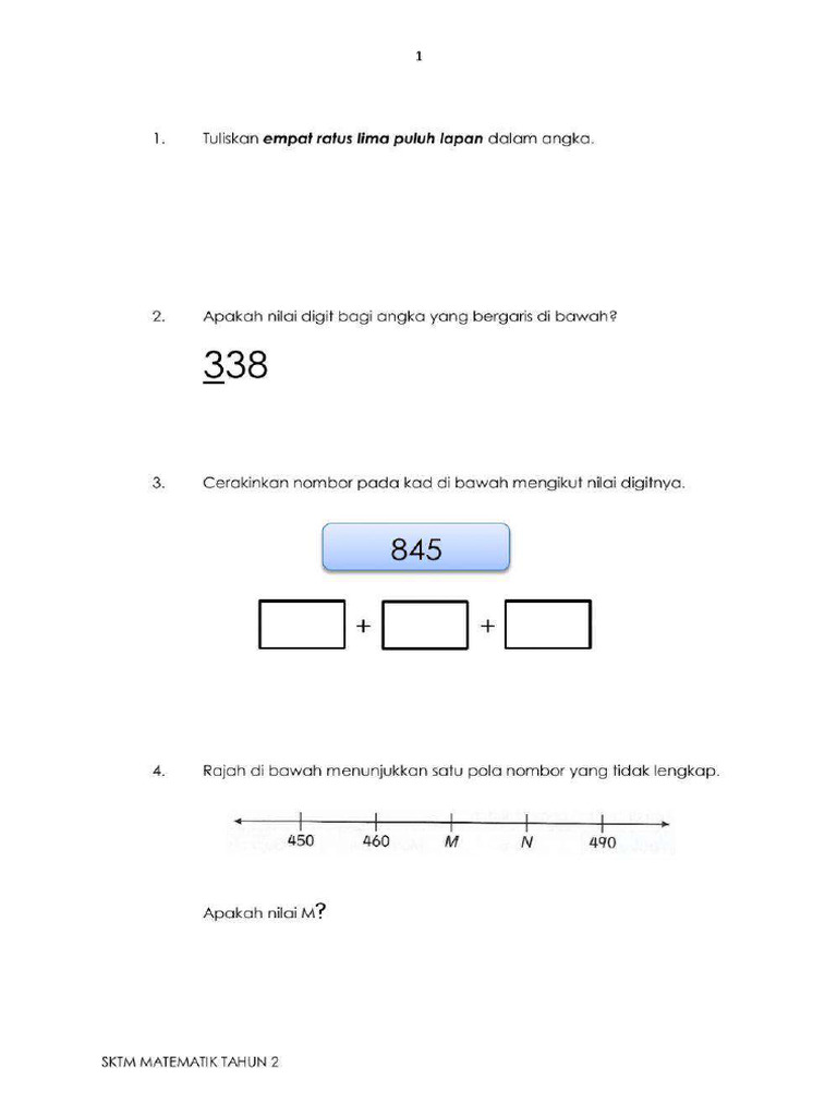 Matematik Tahun 2 K2 | PDF