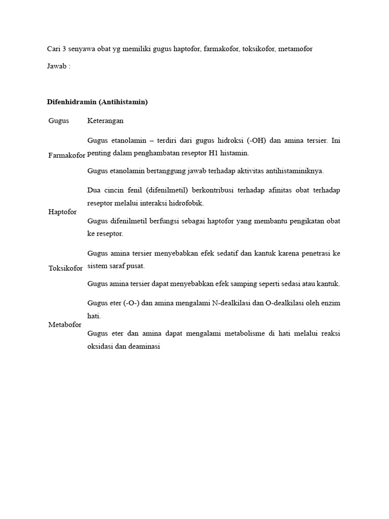 Senyawa Obat dan Gugus Metamofor | PDF