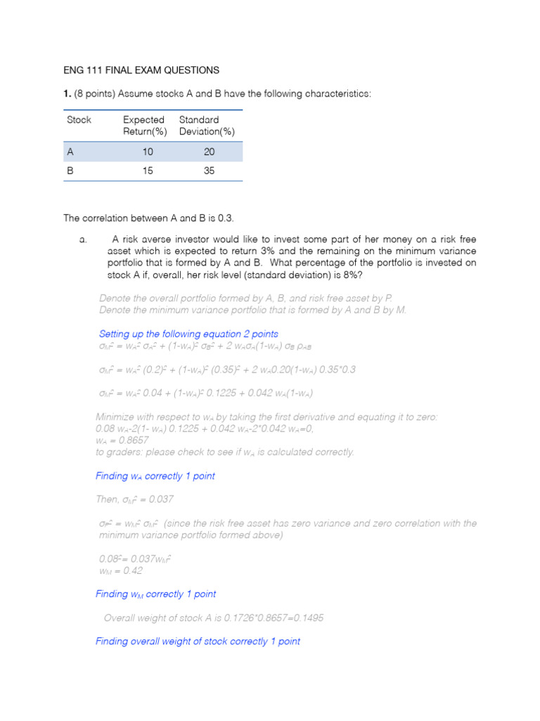 Sample Final Exam Questions PDF | PDF | Bonds (Finance) | Yield (Finance)