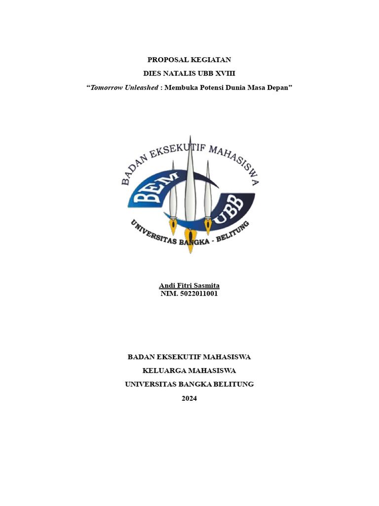 Proposal Dies Natalis UBB XVIII 2024 | PDF