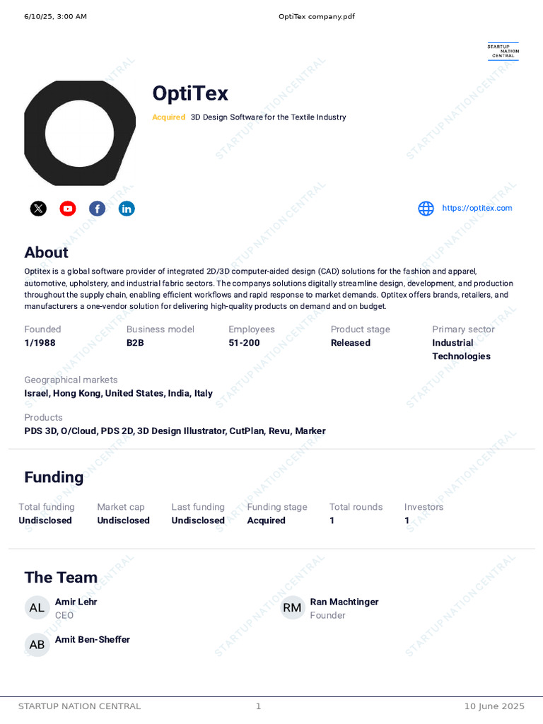 OptiTex: 3D Design Software Overview | PDF | Business | Business Economics