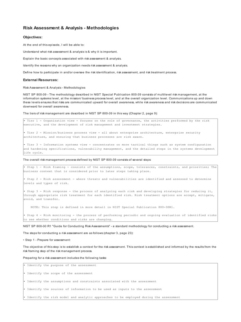 Isaca Cism 2 7 1 Risk Assessment and Analysis Methodologies | PDF ...