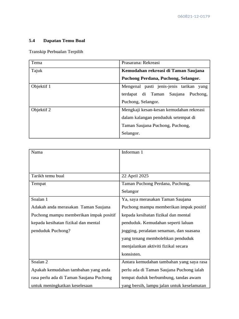 Kemudahan Rekreasi Taman Saujana Puchong | PDF