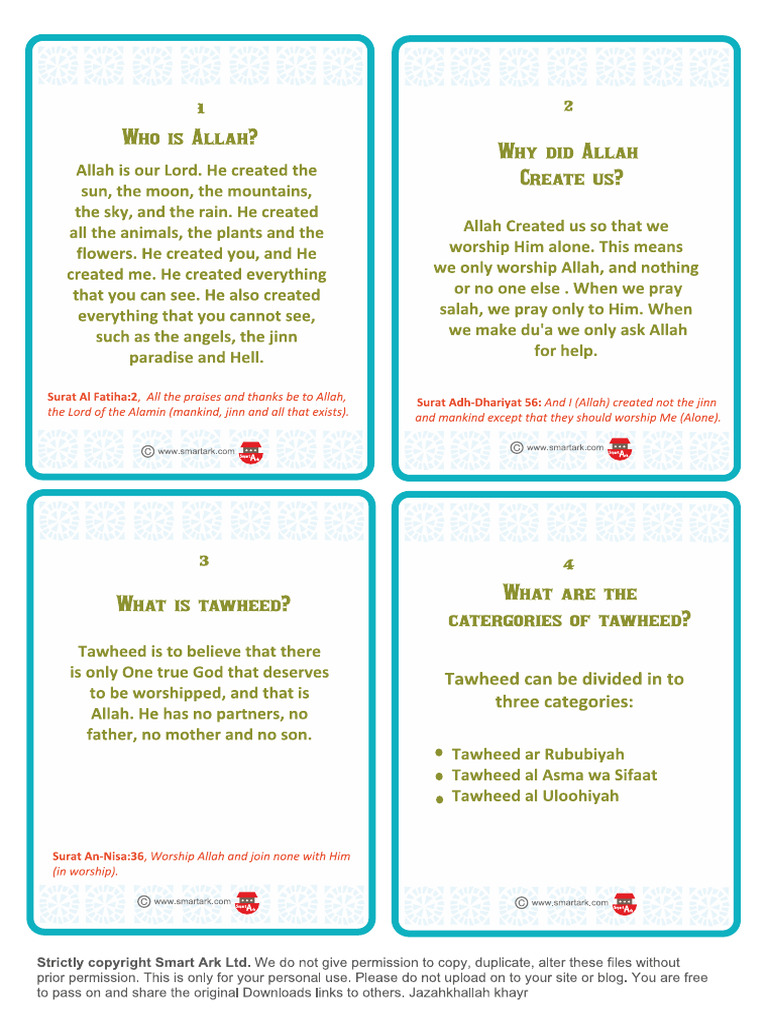 Aqeeda Flash Cards | PDF