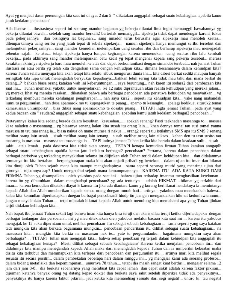Kebahagiaan dalam Pencobaan Hidup | PDF