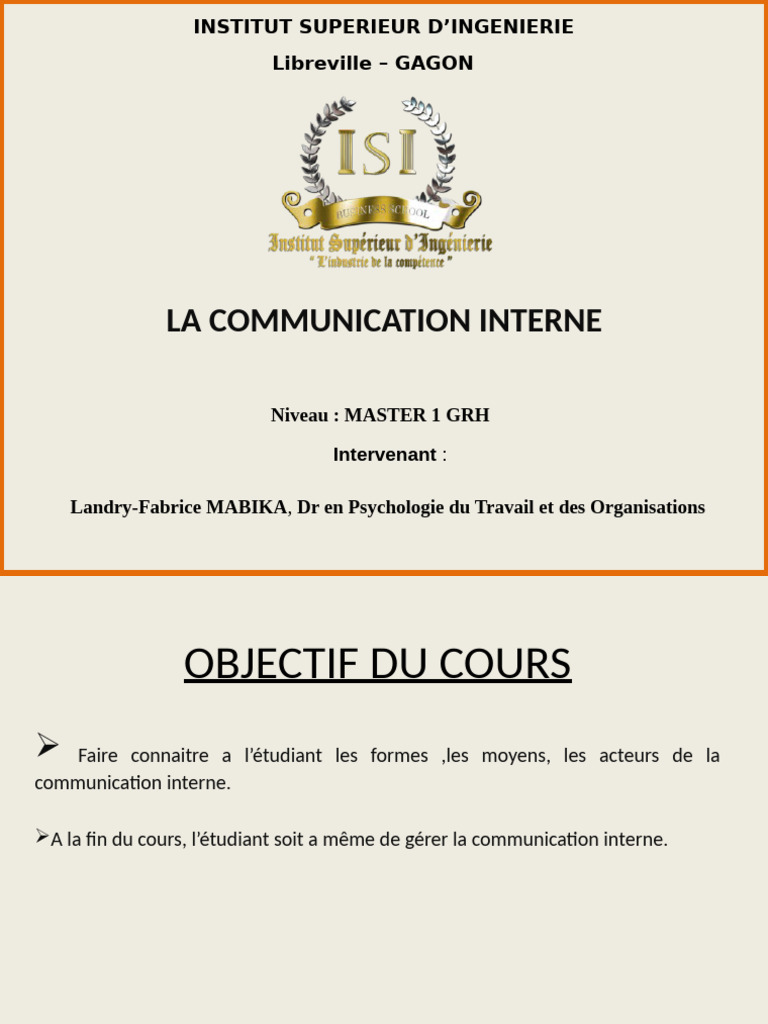 La Communication Interne | PDF | la communication | Business