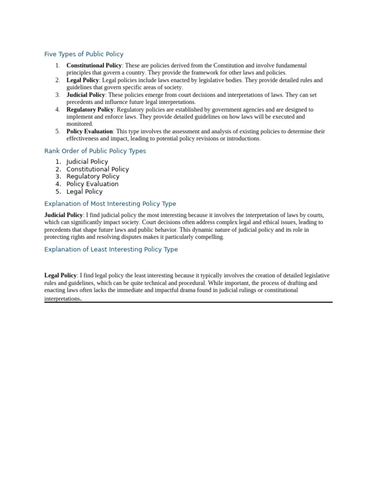 Constitutional Policy Legal Policy Judicial Policy Regulatory Policy | PDF