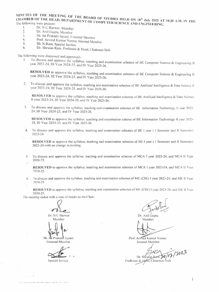 BE (CSE) 2023-25 Exam 2024-26 - New Codes | PDF | Engineering ...