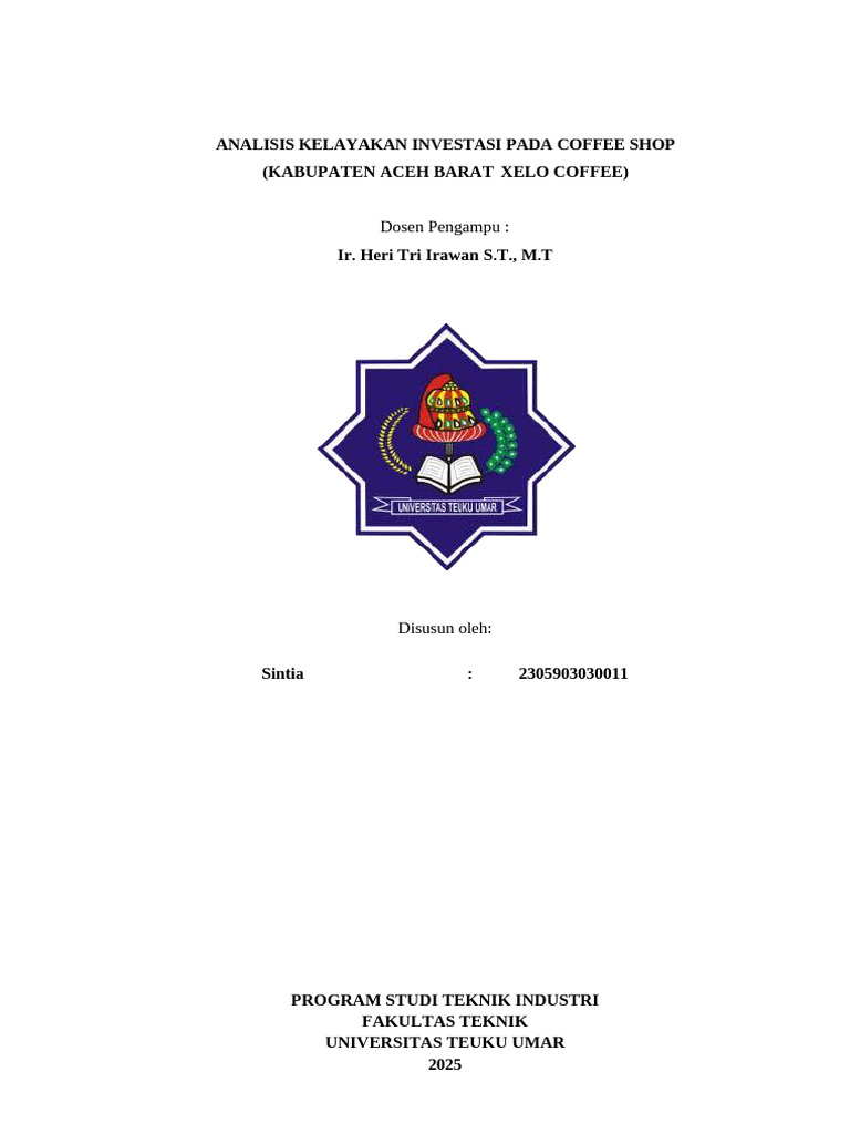 Kelayakan Investasi Xelo Coffee Meulaboh | PDF