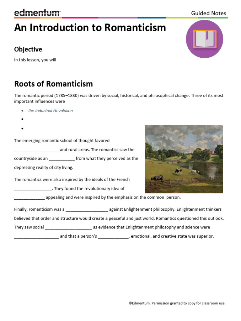 An Introduction To Romantacism | PDF | Romanticism | Samuel Taylor ...