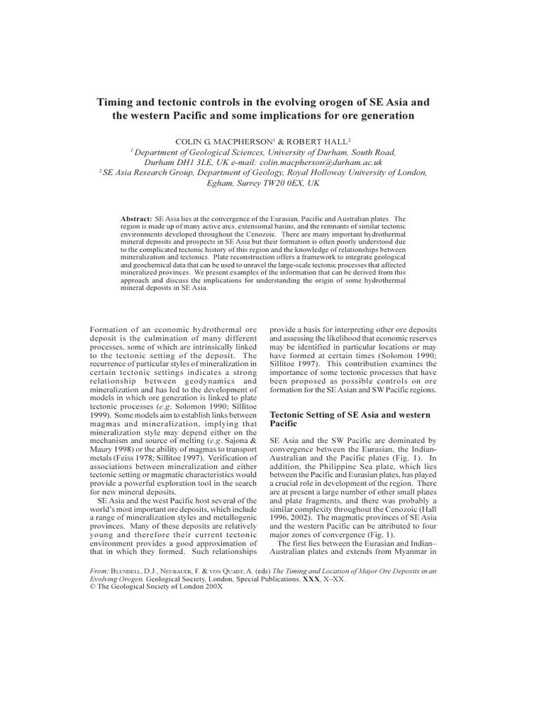Timing and Tectonic Controls in The Evol | PDF | Magma | Plate Tectonics